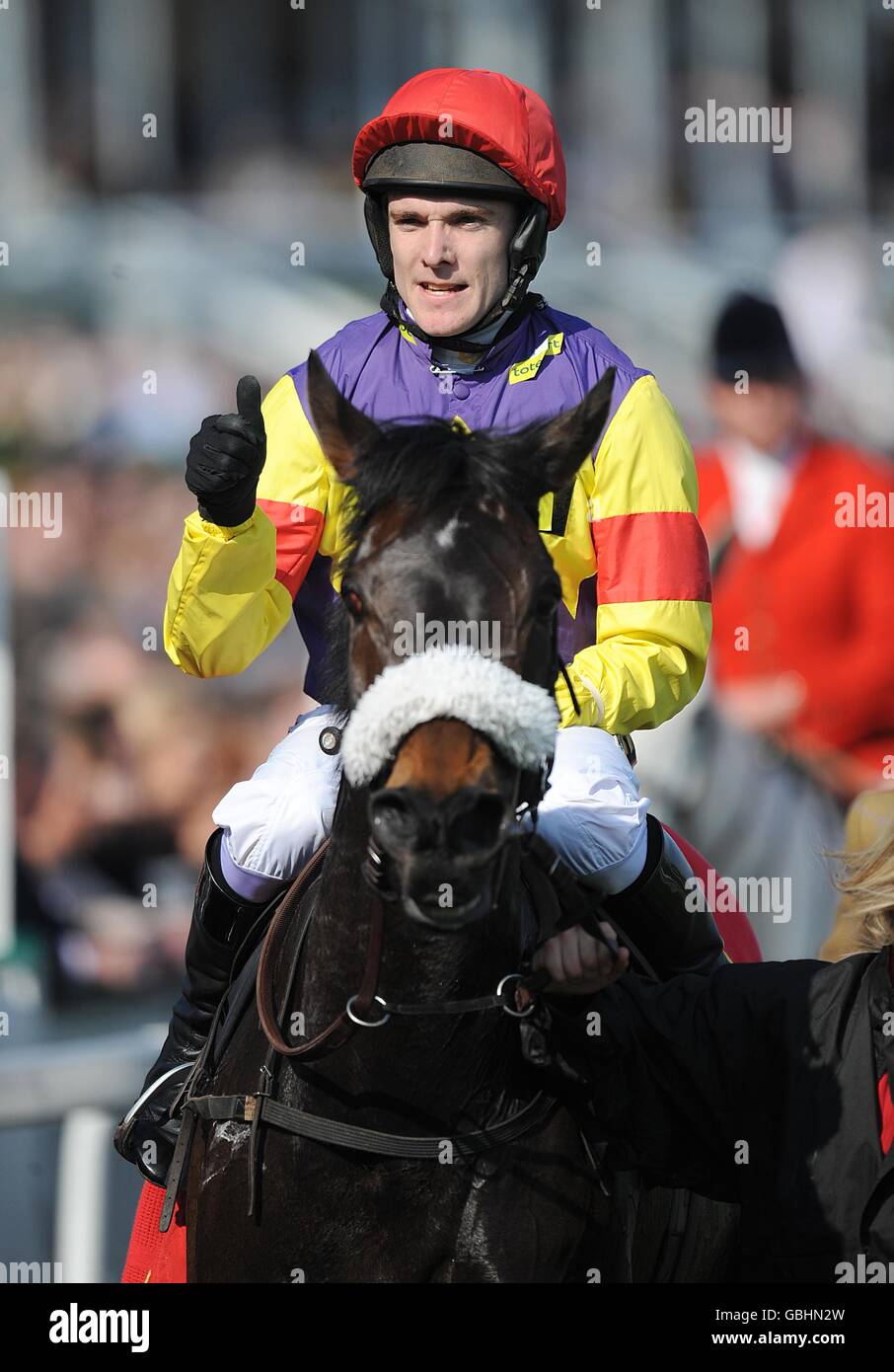 Jockey Tom Scudamore on Madison Du Berlais celebrates winning the ...