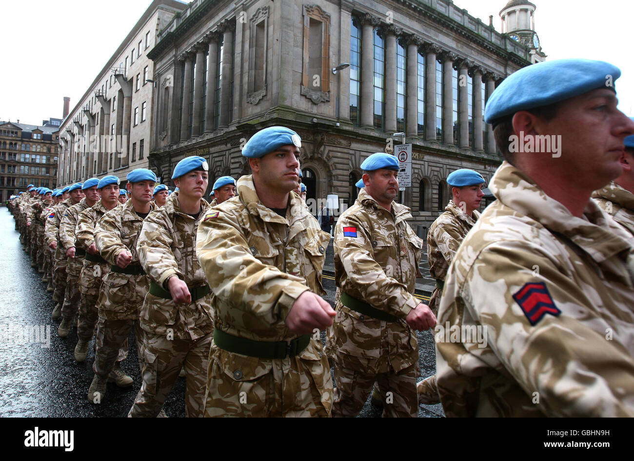 Territorial soldiers from the 32 signal regiment group march, today ...