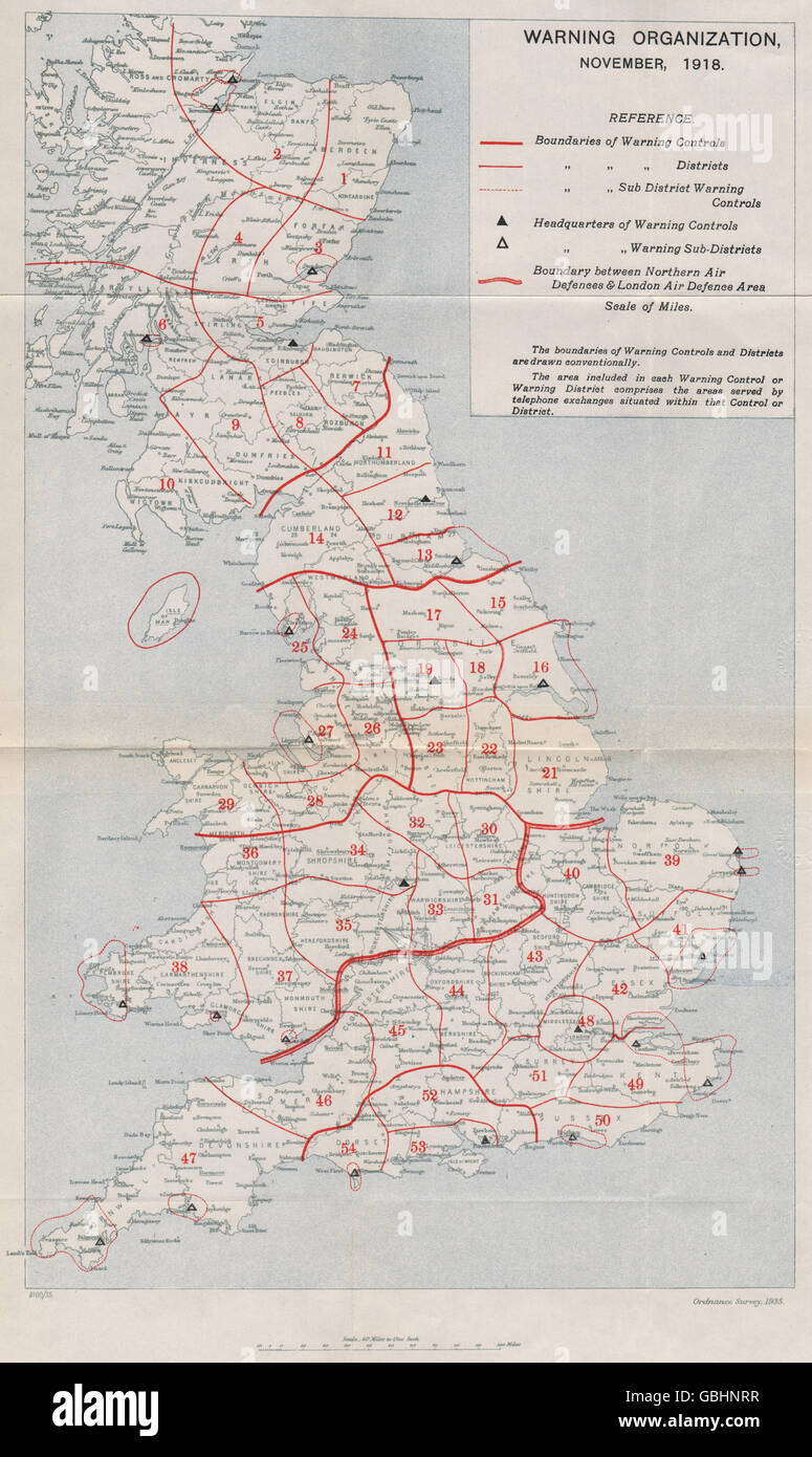 FIRST WORLD WAR: United Kingdom Warning Organization, November 1918 ...