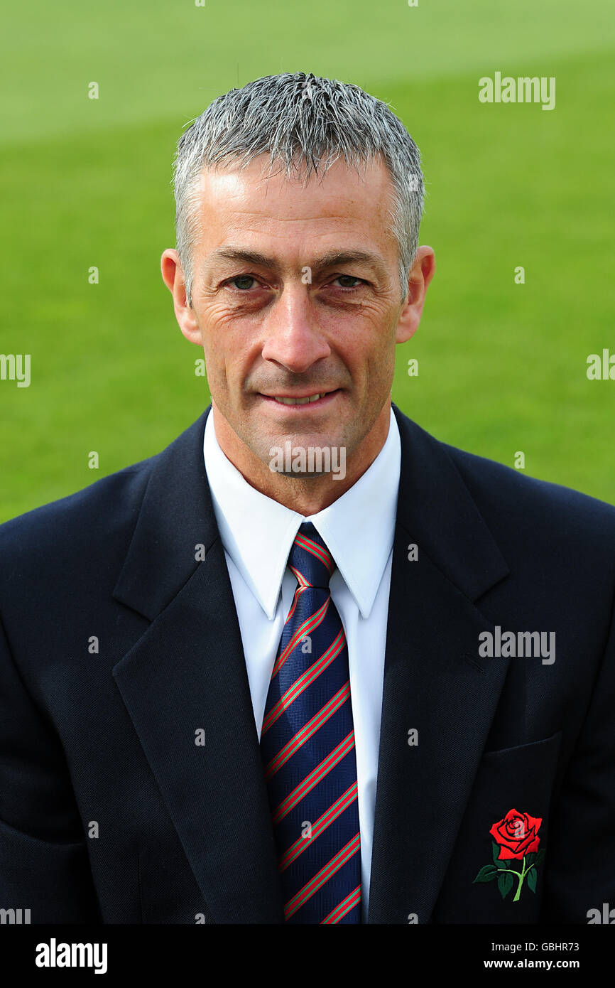 Cricket lancashire press day old trafford cricket ground hi-res stock ...