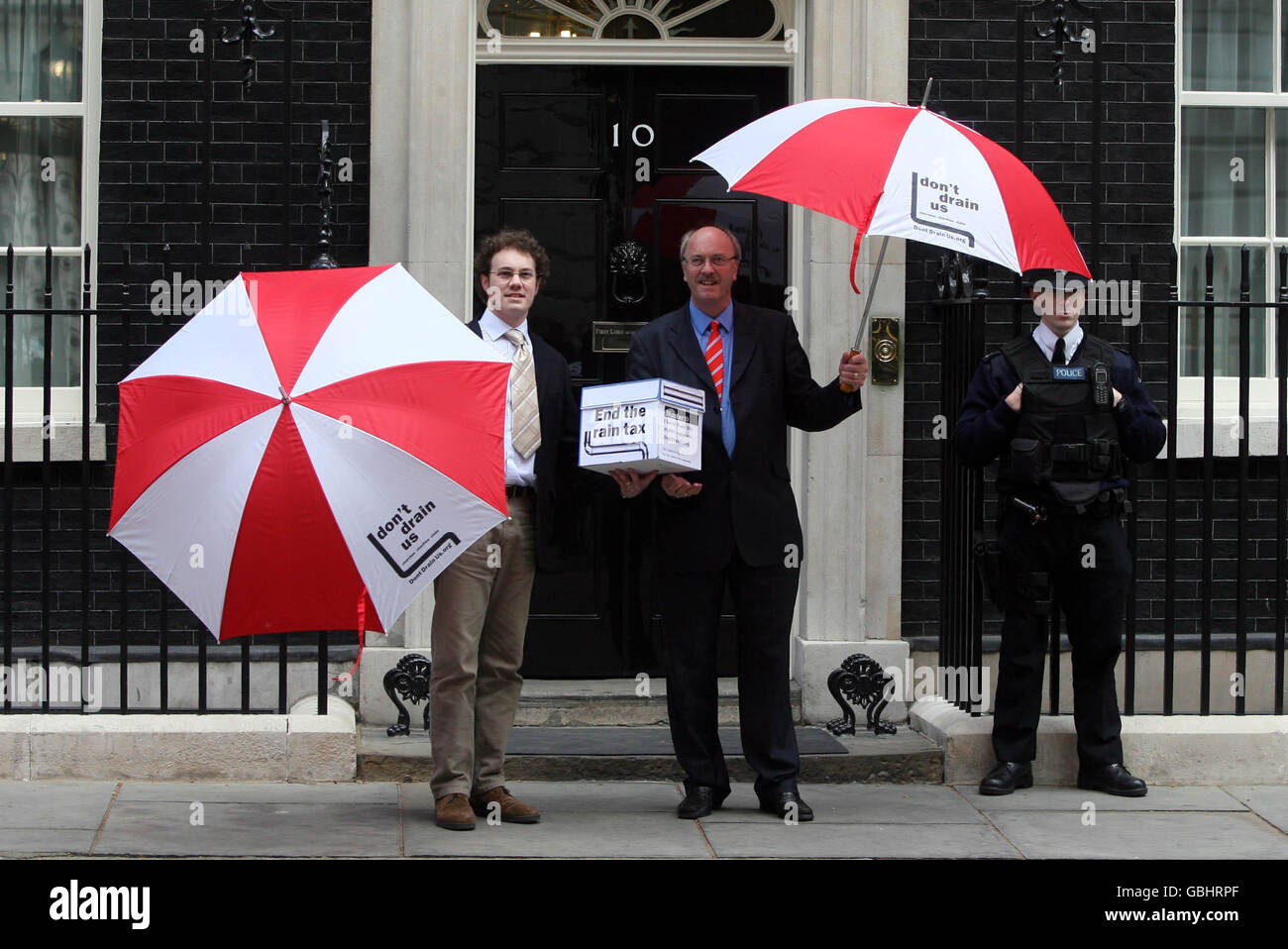 Martin Dales (right) and David Boddy (left) hand in a petition of ...