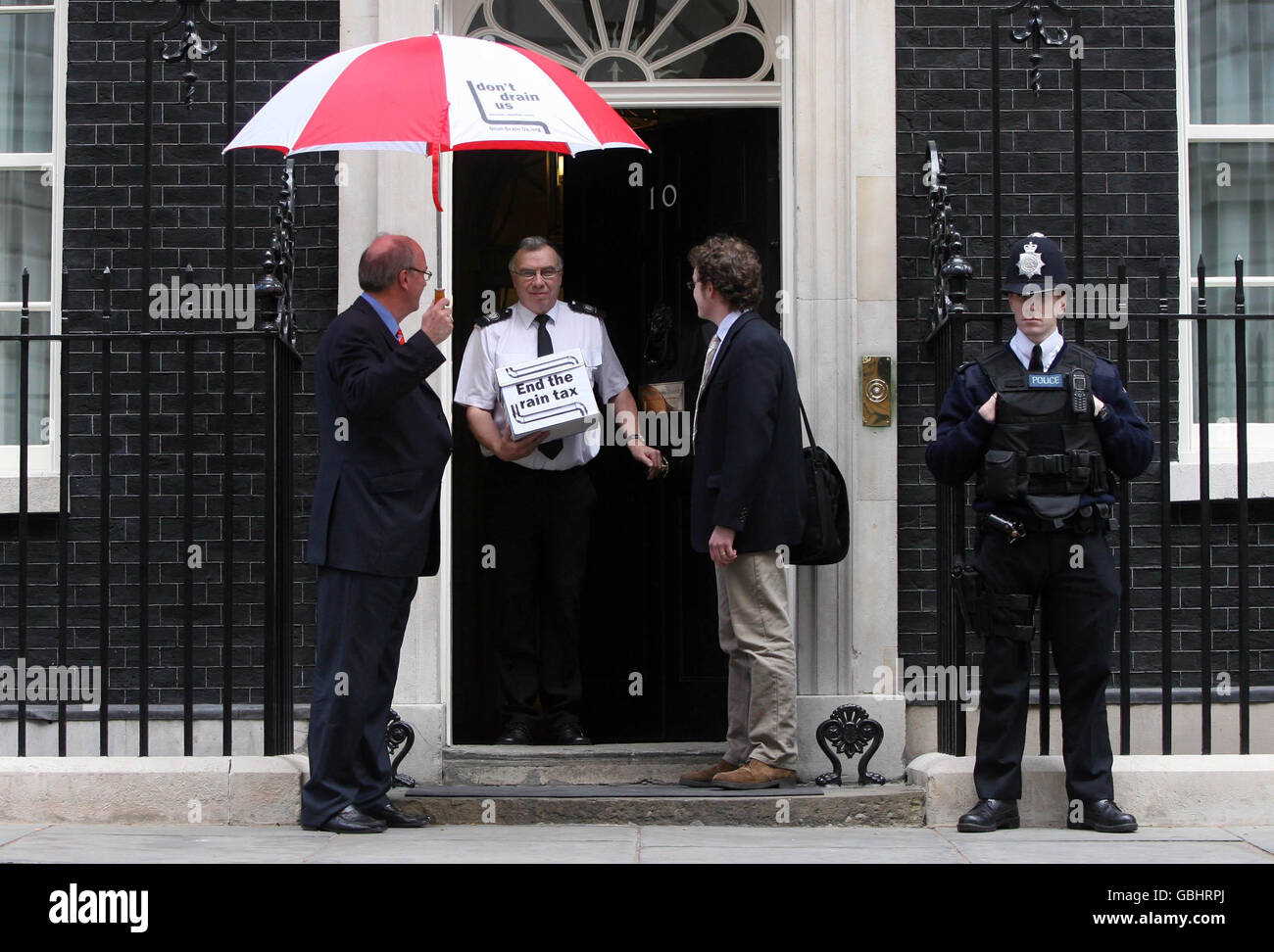 Martin Dales (right) and David Boddy (left) hand in a petition of ...