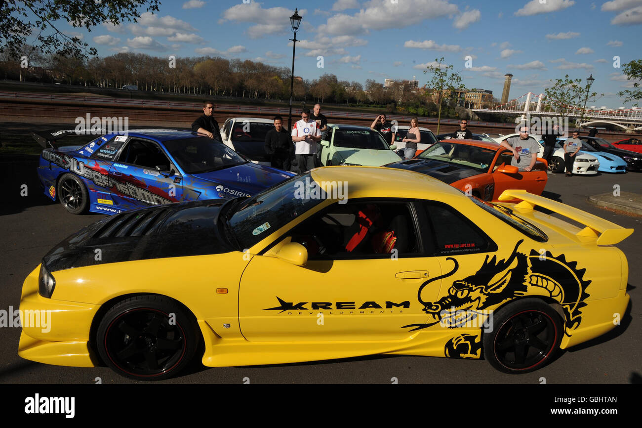 Fast and Furious Muscle Car Convoy Stock Photo - Alamy