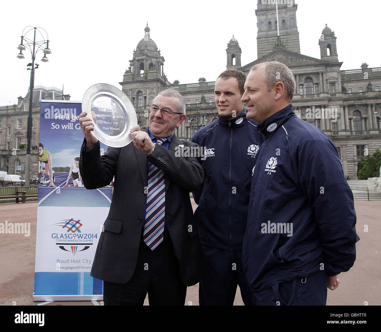 Scotland rugby sevens coach, Stephen Gemell (right) and captain Scott ...