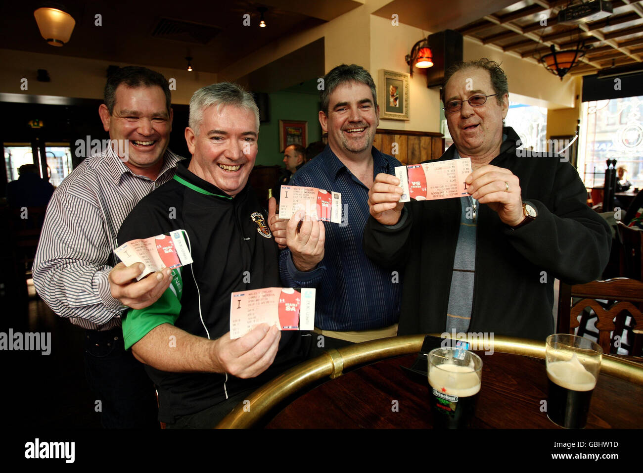 Ireland fans Sam Cawley, Eamon Sweeney, Dave Sweeney and Frank Mongey ...