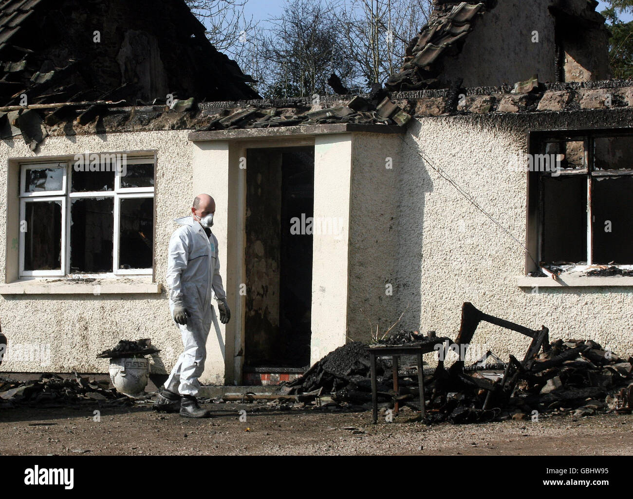 House fire in County Donegal Stock Photo - Alamy