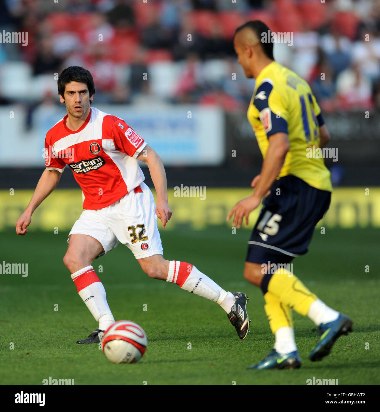 Charlton Athletic's Danny Butterfield keeps his eye on the ball during ...