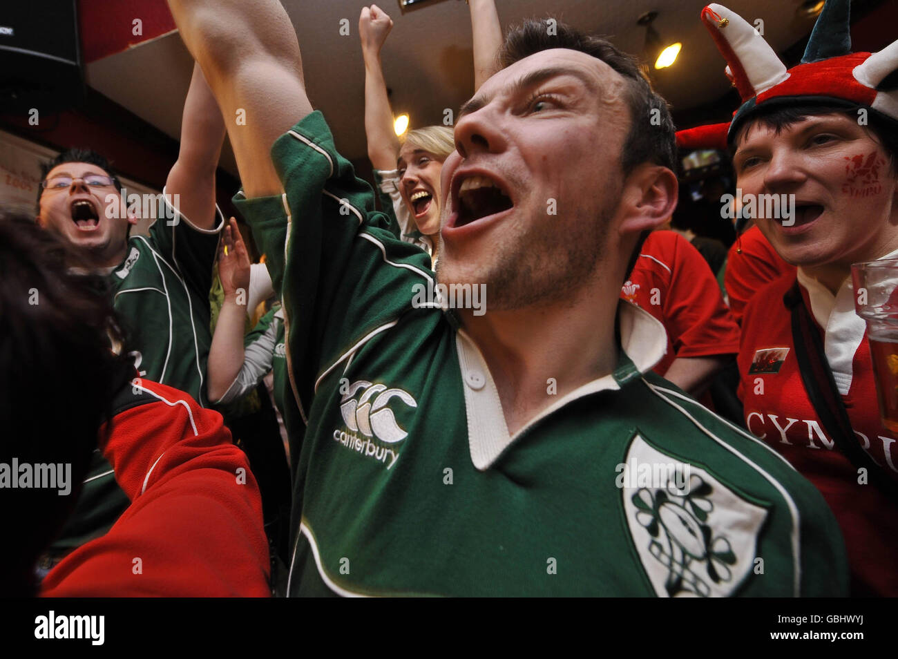 Ireland fans the rbs nations match at the millennium stadium hi-res ...