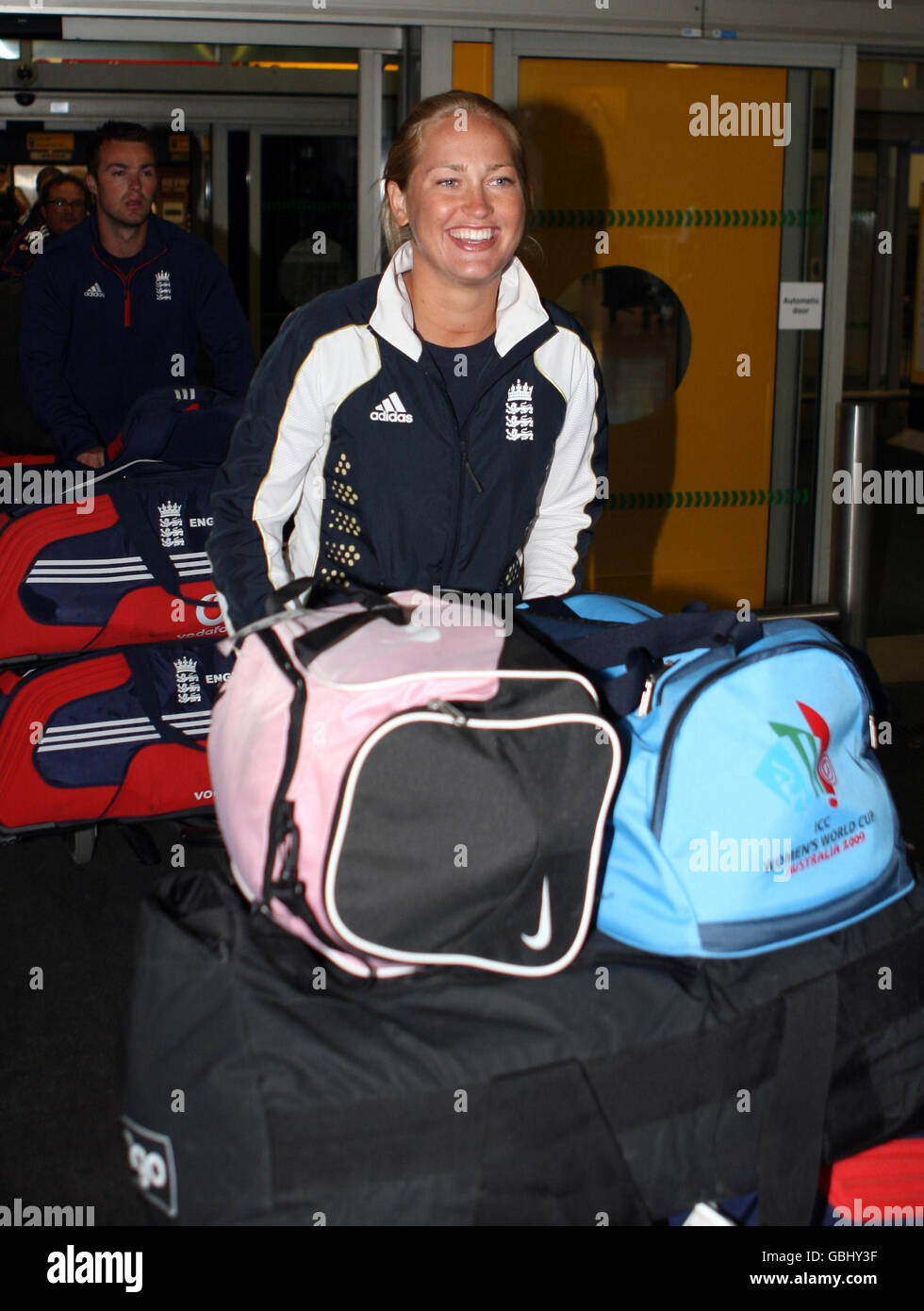 England womens cricket player lauren griffiths arrives at heathrow ...