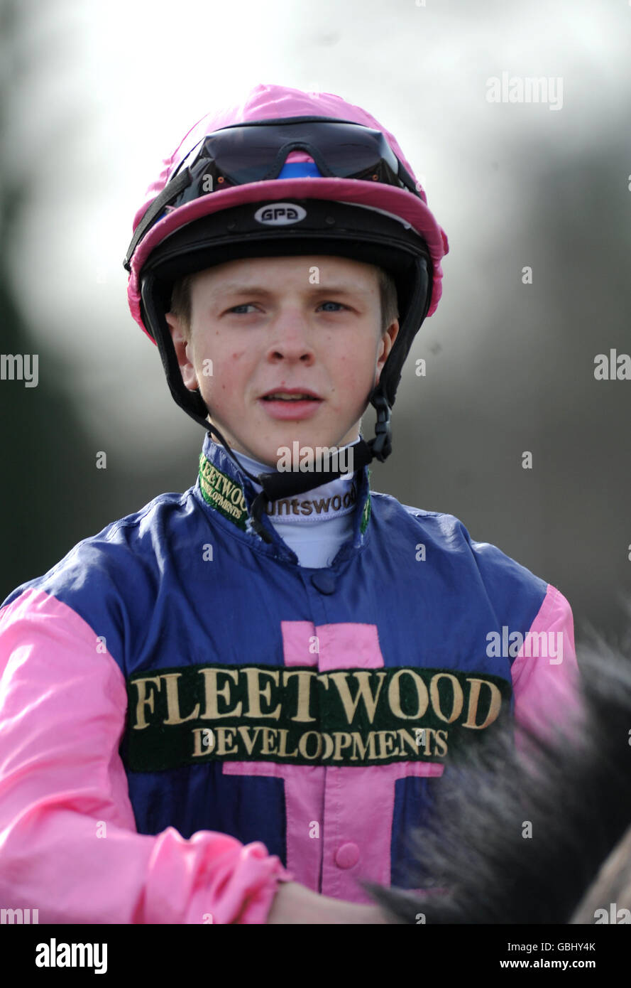 Horse Racing - Kempton Park Racecourse. Jockey David Probert Stock Photo - Alamy