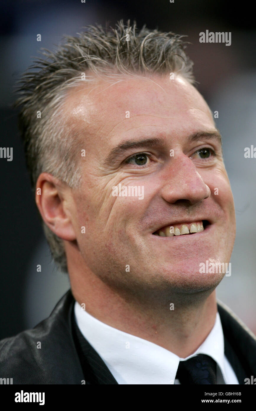 Monaco coach Didier Deschamps is all smiles during the match Stock ...