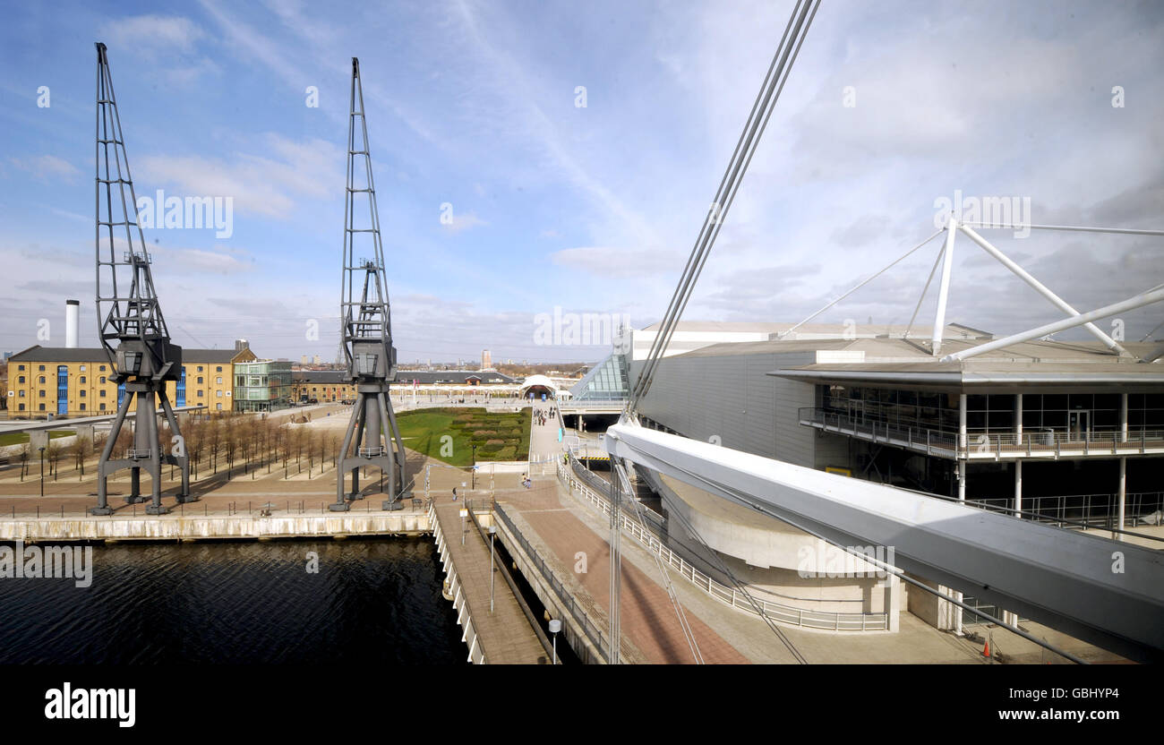 General view of the Excel Conference Centre in East London, which ...