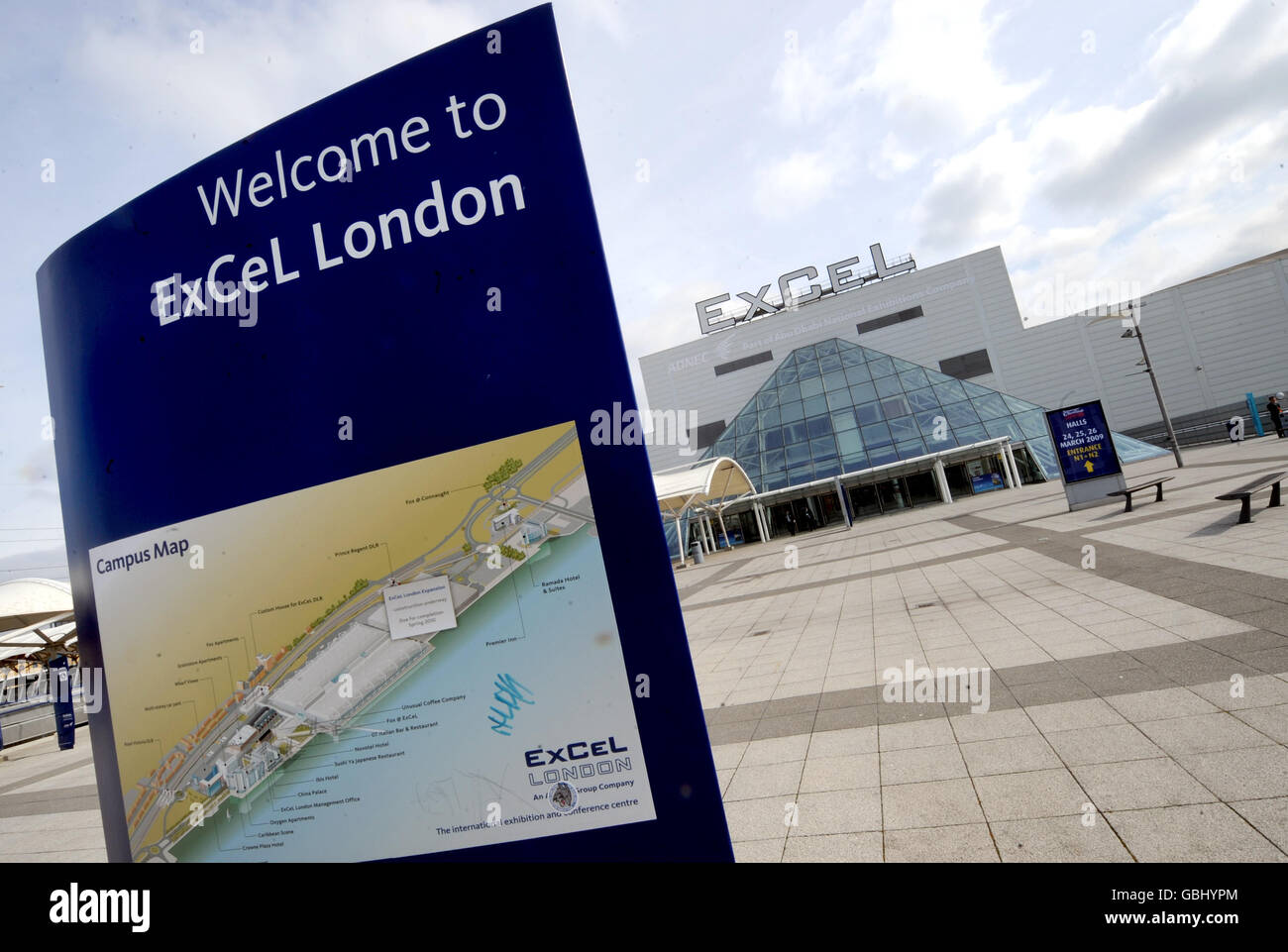 General view of the Excel Conference Centre in East London, which ...
