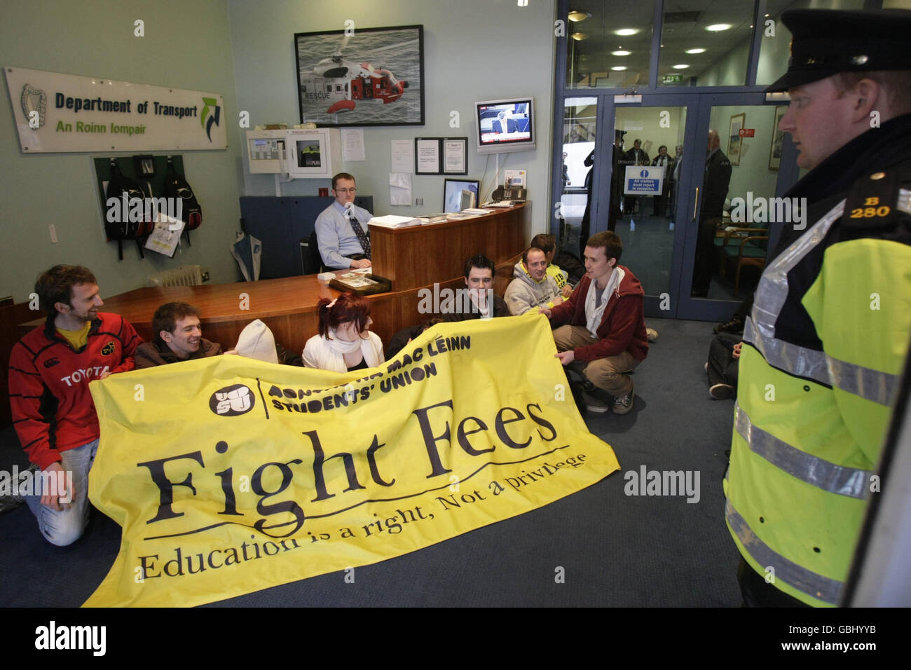 Student fee protest Stock Photo - Alamy
