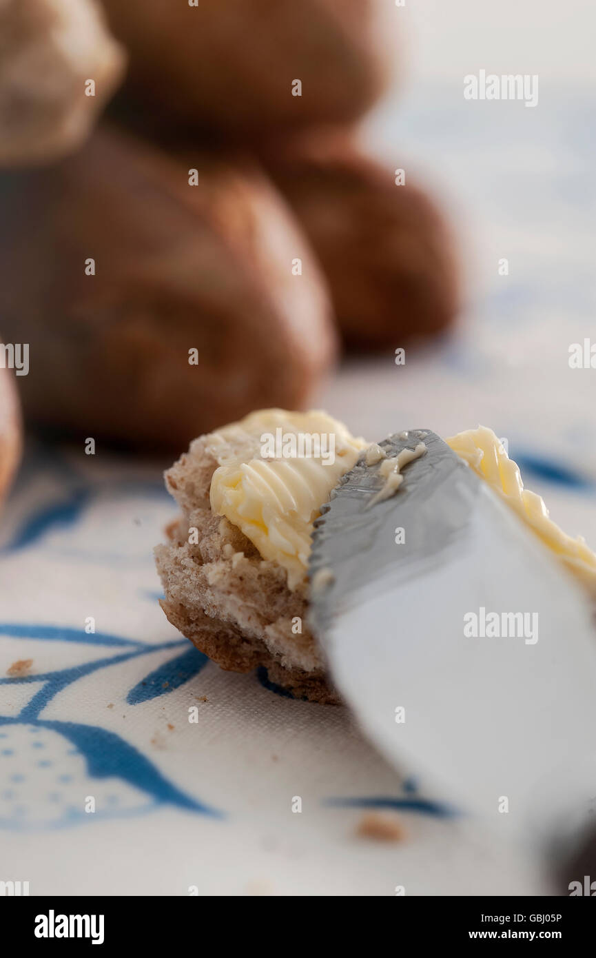 Bread and butter close up Stock Photo - Alamy