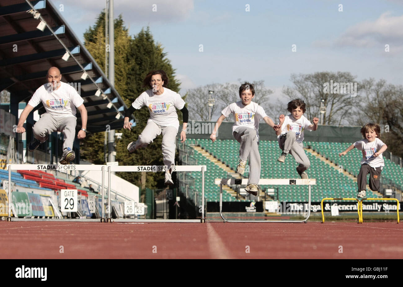 Former Olympic hurdler, Sally Gunnell with husband Jon Bigg and their ...
