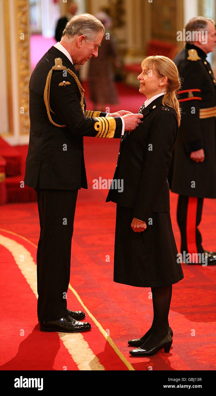 The Prince of Wales presents Elizabeth Kenworthy with her MBE at ...