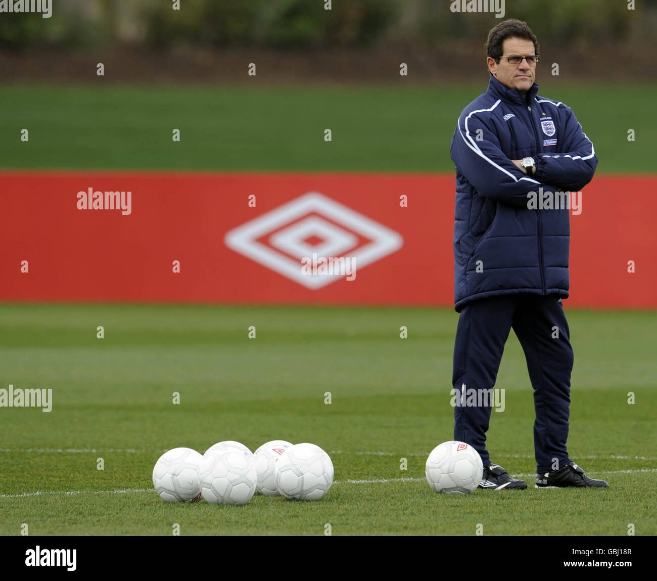 England manager Fabio Capello during a training session at London ...