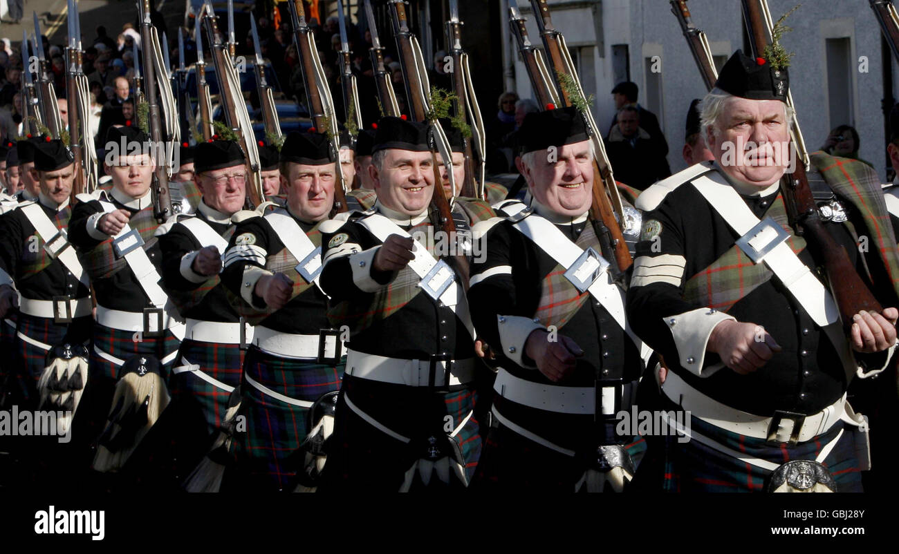 Members of Europe's only Private Army, The Atholl Highlanders, mark the ...