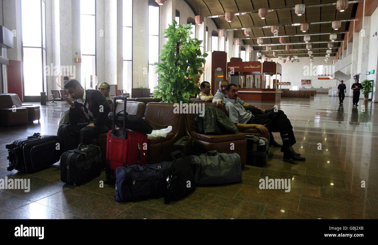 A general view of the departure hall at Basra International Airport ...