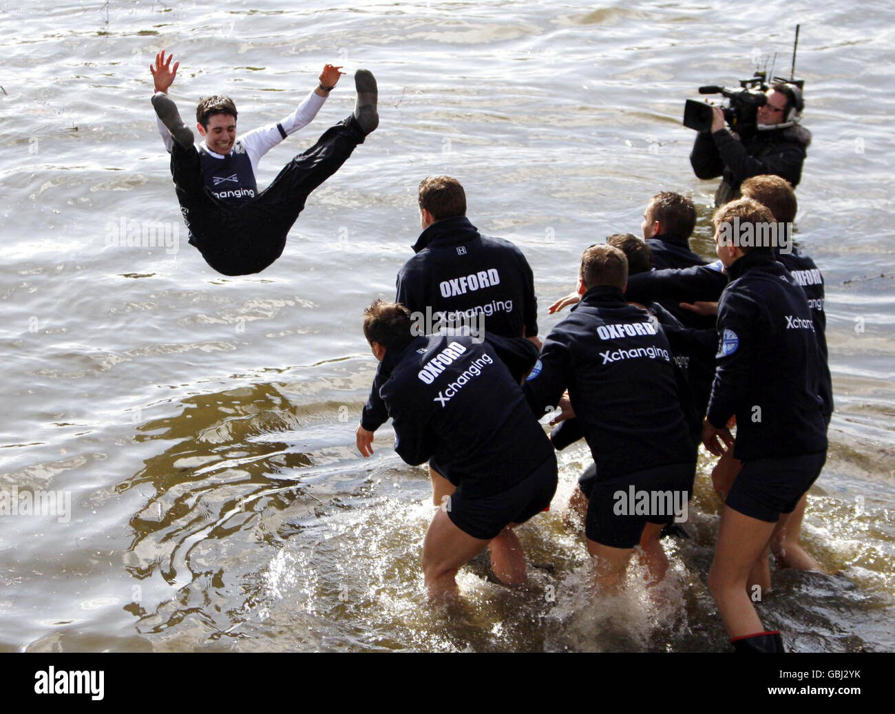 Rowing - The Boat Race 2009 - River Thames. The victorious Oxford crew ...