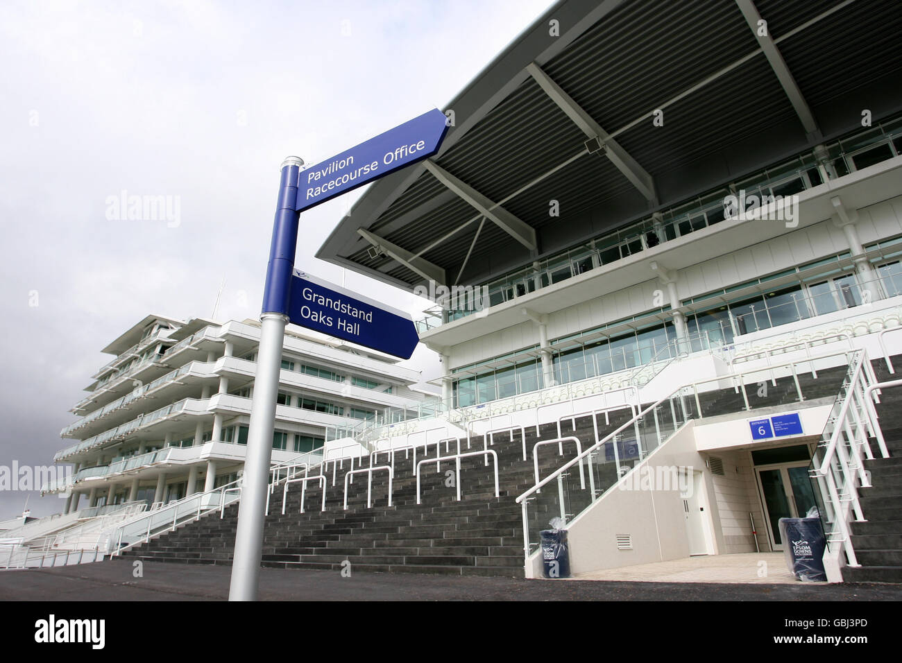 Horse Racing - Grandstand Redevelopment - Epsom Downs Racecourse. Signs ...