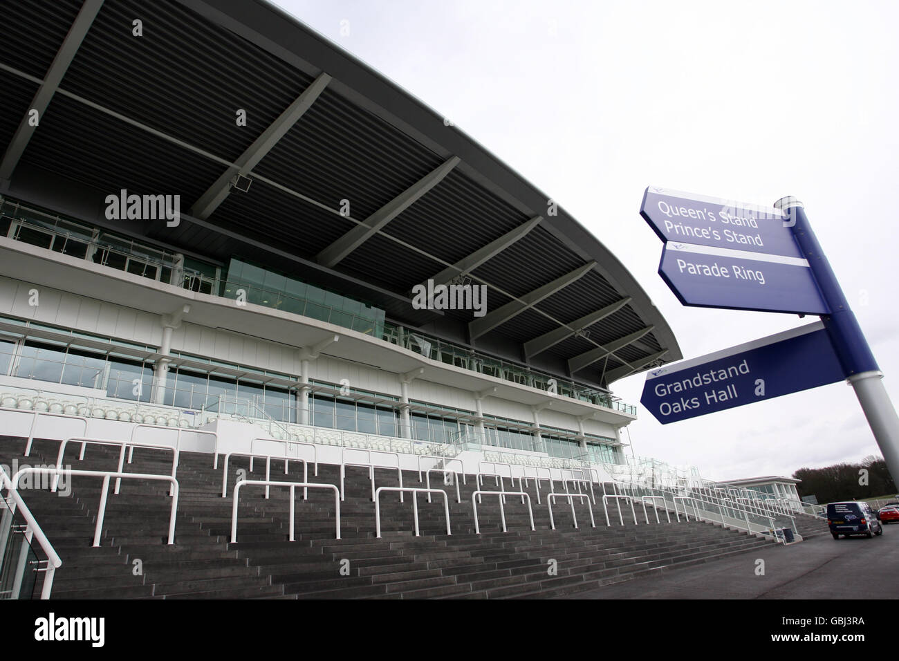 Horse Racing - Grandstand Redevelopment - Epsom Downs Racecourse Stock ...