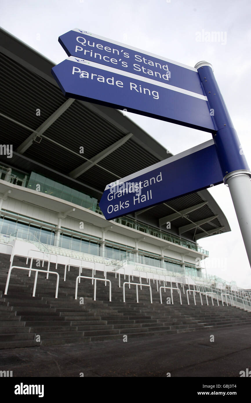 Signs outside the new grandstand at epsom hi-res stock photography and ...