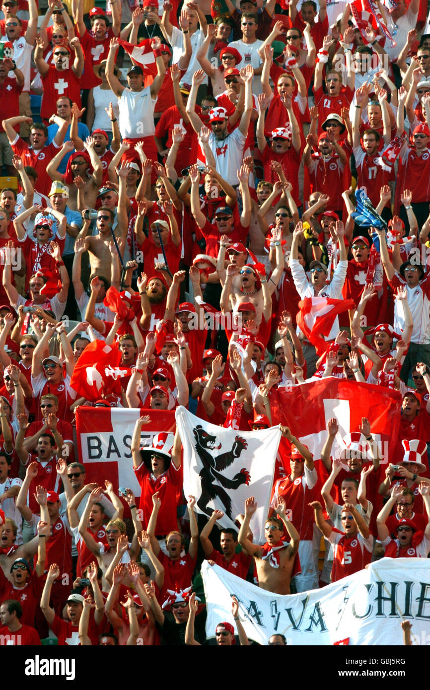 Football euro 2004 fans flag flags hi-res stock photography and images ...