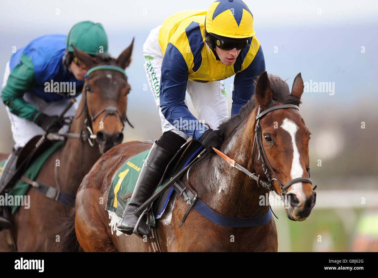 Jockey Jason Maguire on Back Among Friends (right) followed by Tom ...