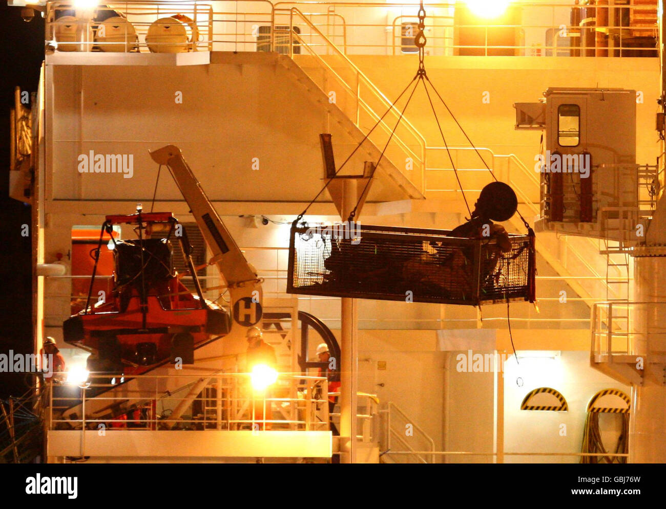 Helicopter ditches in the North Sea Stock Photo - Alamy