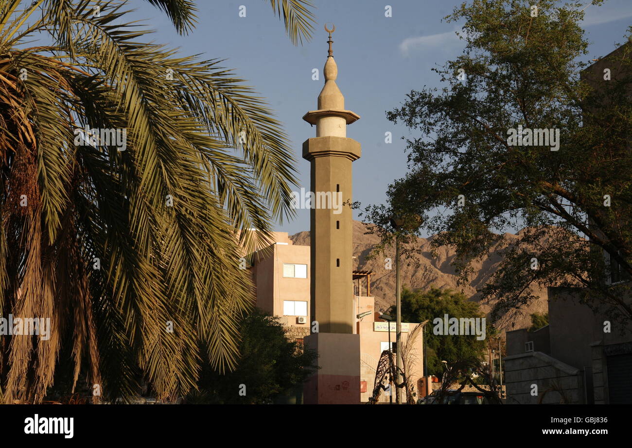 the Landscape allround the city of Aqaba on the red sea in Jordan in ...