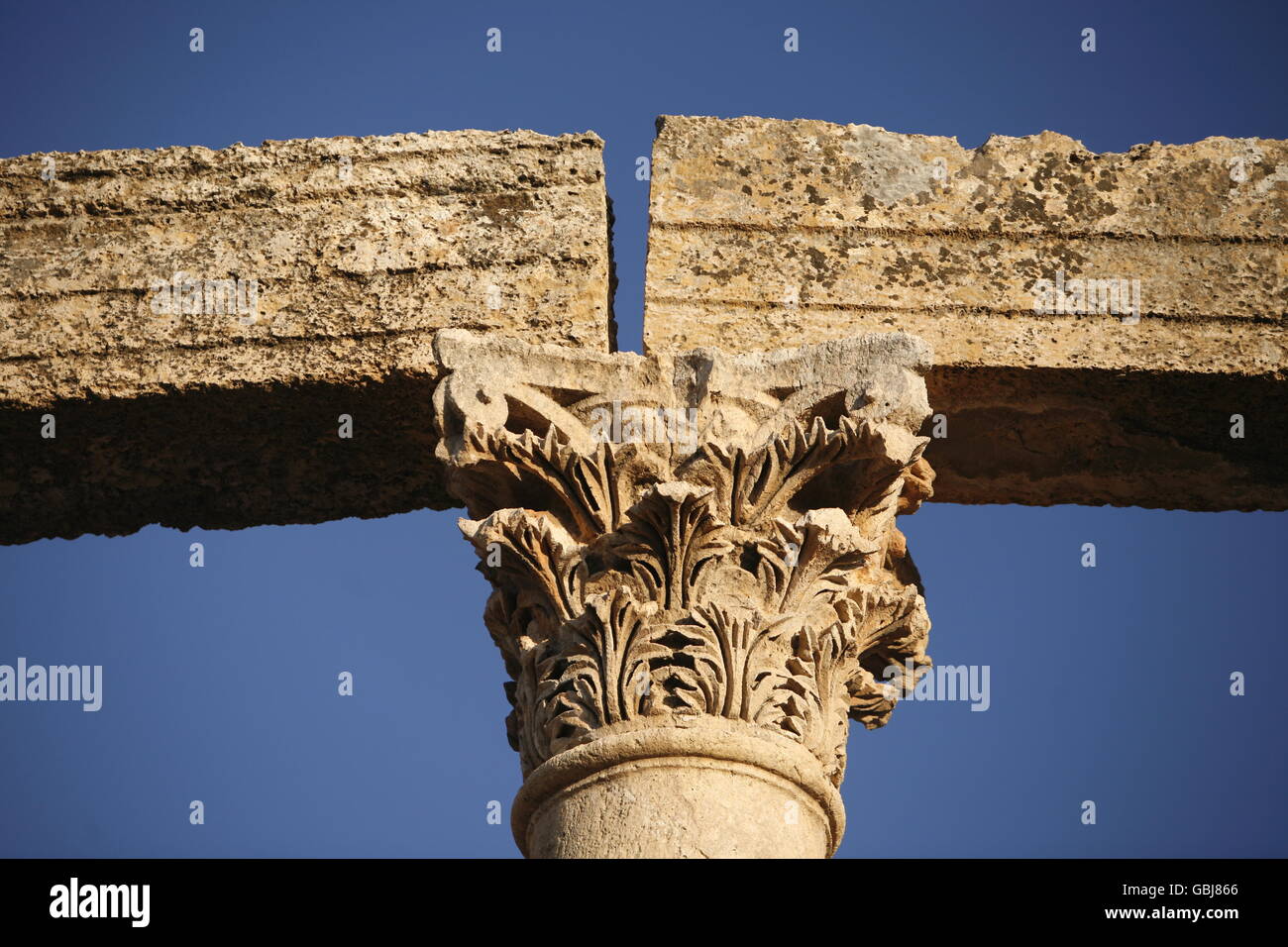 the Roman Ruins of Jerash in the north of Amann in Jordan in the middle ...