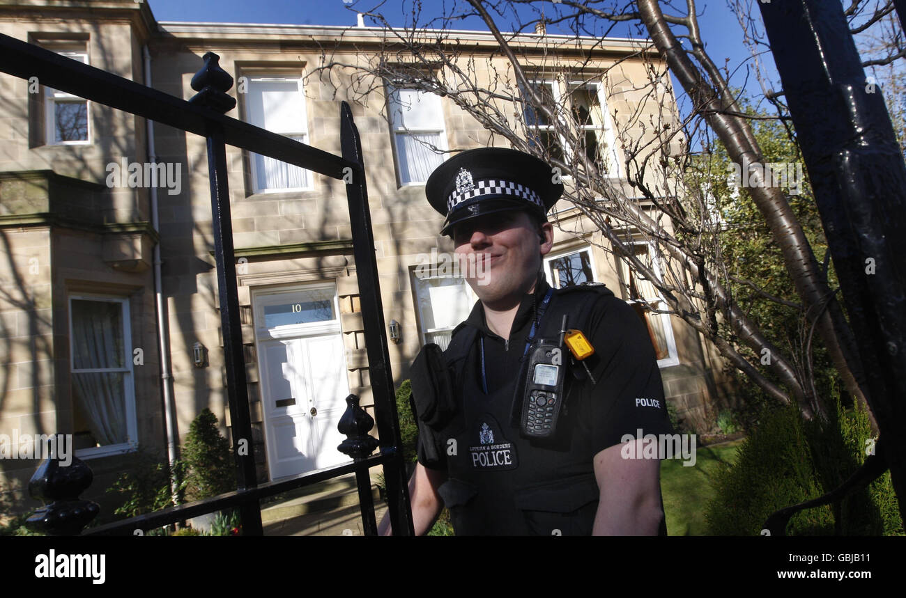 Home of former bank boss attacked Stock Photo - Alamy