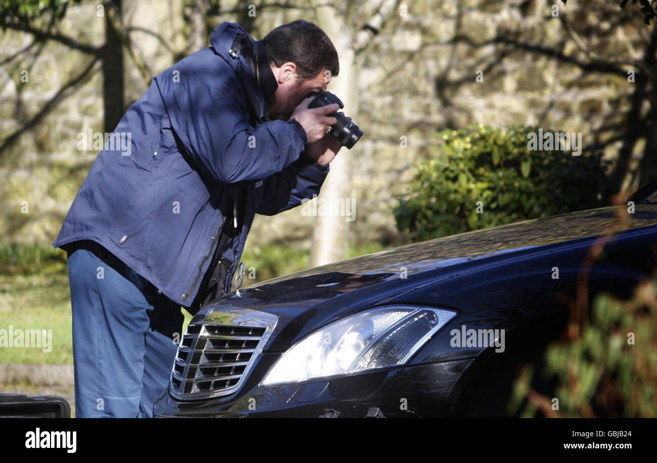 Home of former bank boss attacked Stock Photo - Alamy