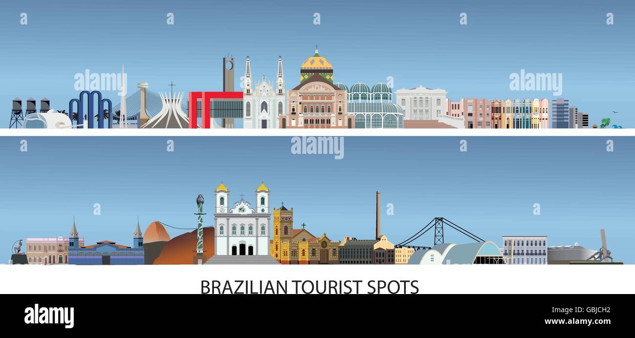 Vector monuments in several Brazilian cities Stock Vector Image & Art ...