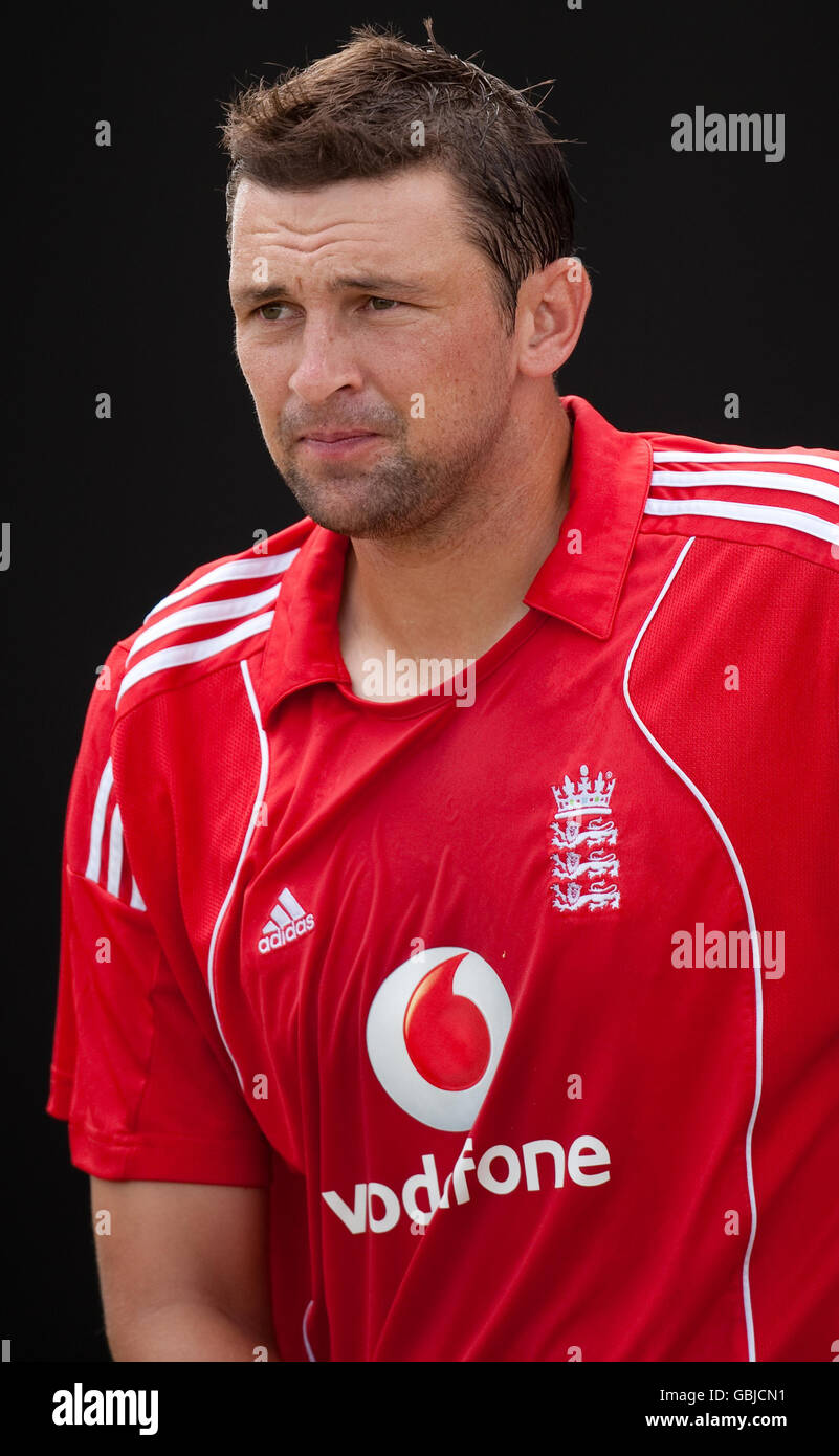 England's Steve Harmison during a nets session at the Kensington Oval ...