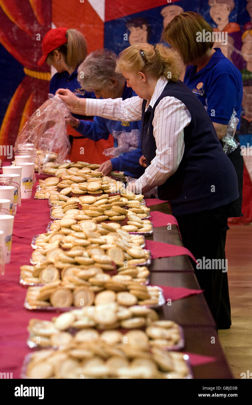 Contestants take part in the Big Eat Mince Pie Eating Contest at Wookey ...