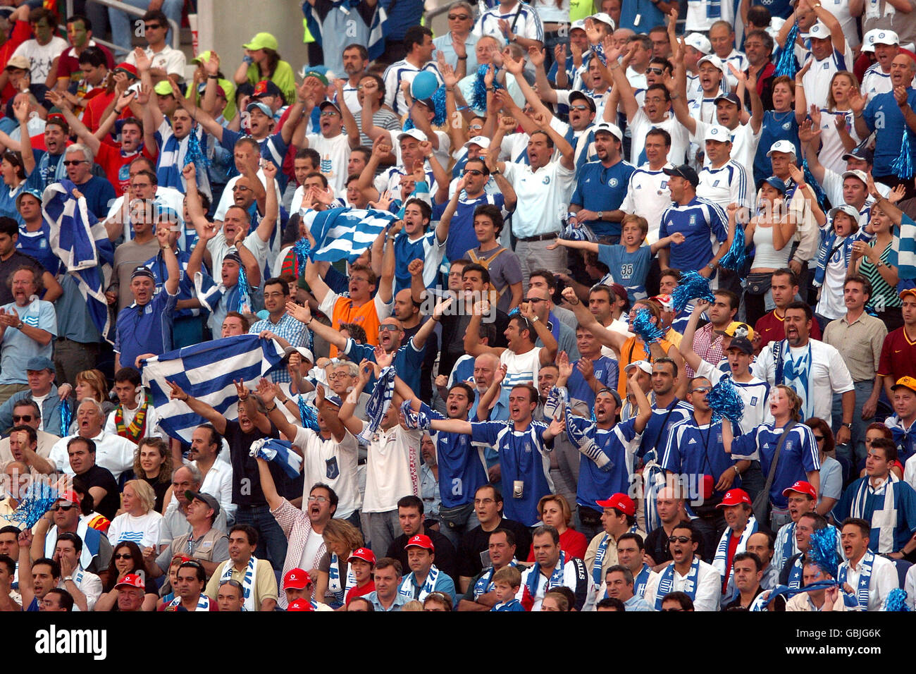 Greece fans cheer on their team hi-res stock photography and images - Alamy