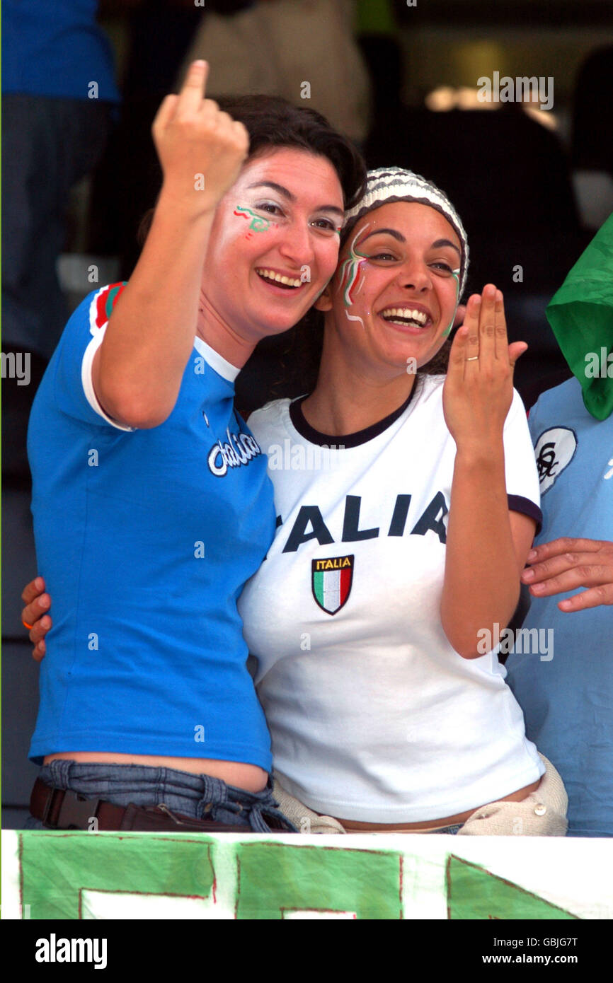 Italy fans soak up the atmosphere prior to the game hi-res stock ...