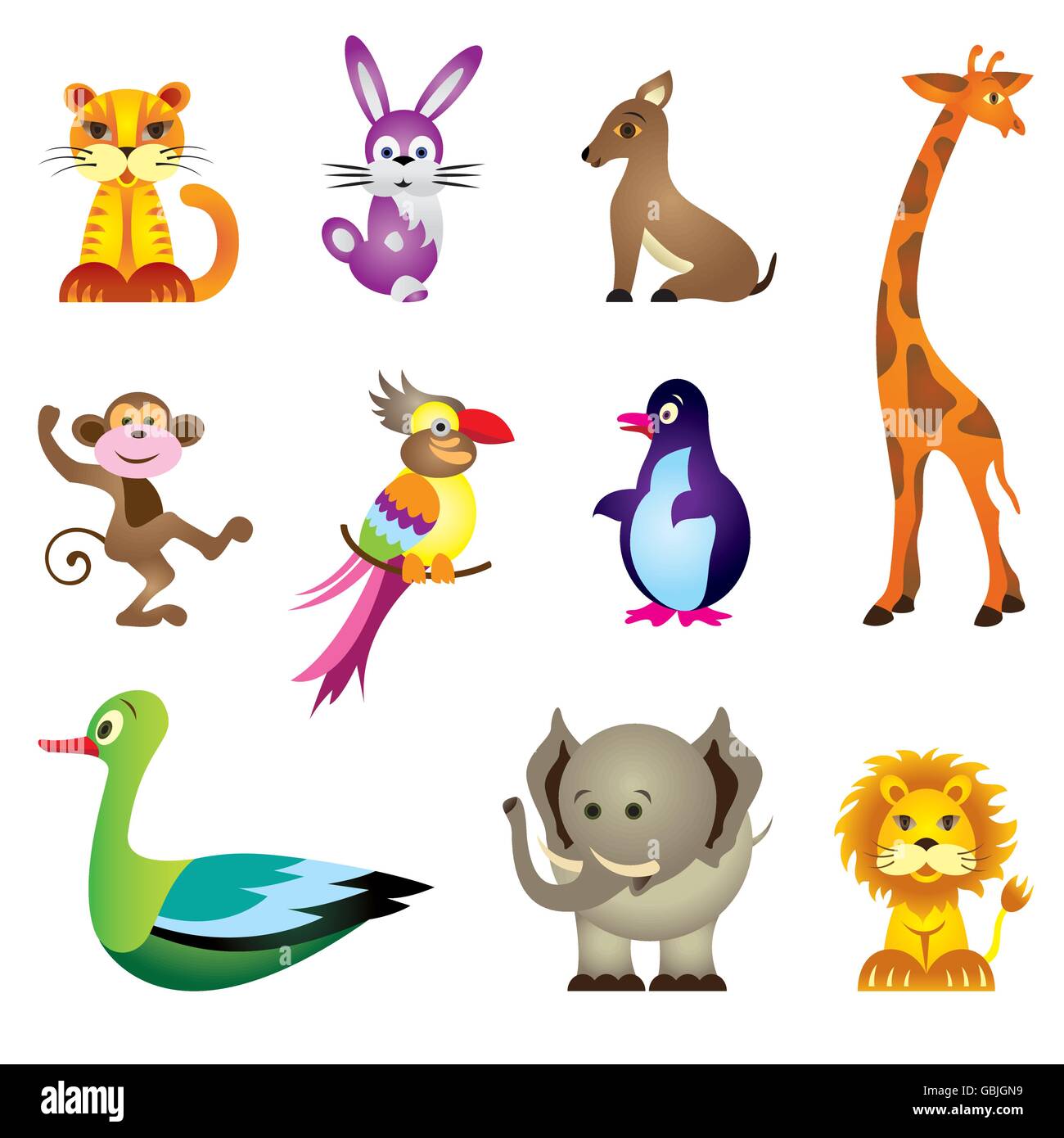 Wild animals toys - vector illustration Stock Vector Image & Art - Alamy