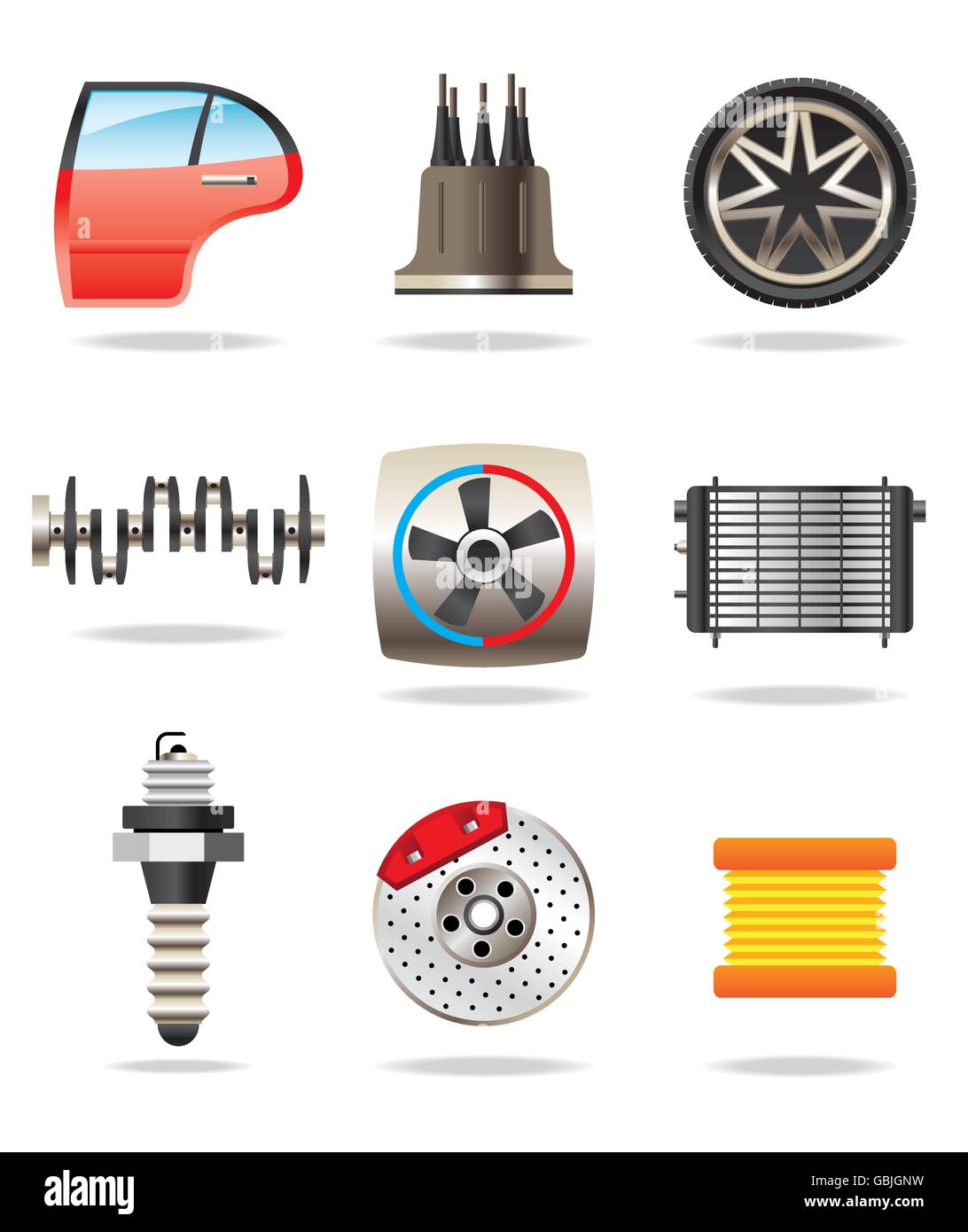 Car parts and symbols - vector illustration Stock Vector Image & Art ...