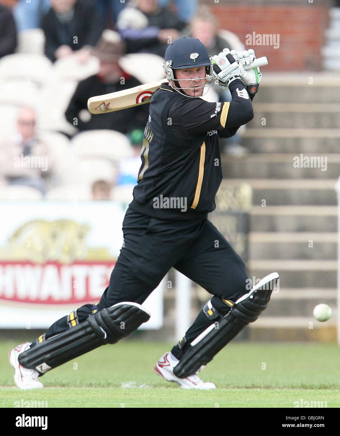 Cricket lancashire full length batting mangsm hi-res stock photography ...
