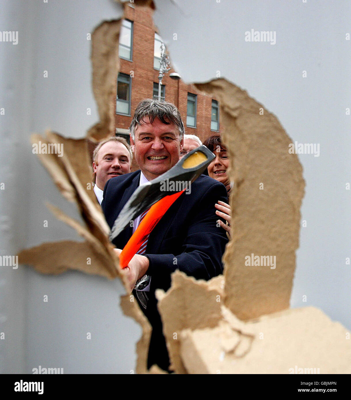 Hammer smashing into a house hi-res stock photography and images - Alamy