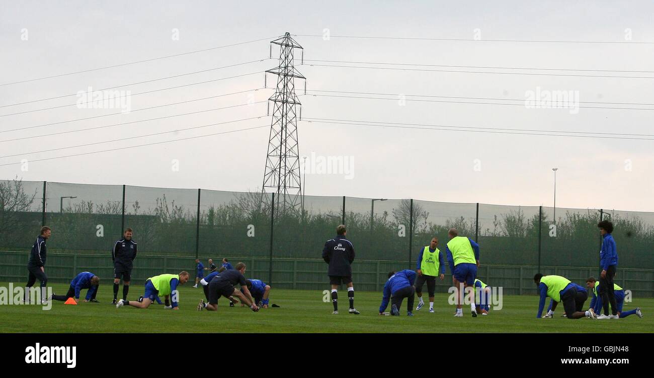 Everton during a training session at Finch Farm Training Complex ...