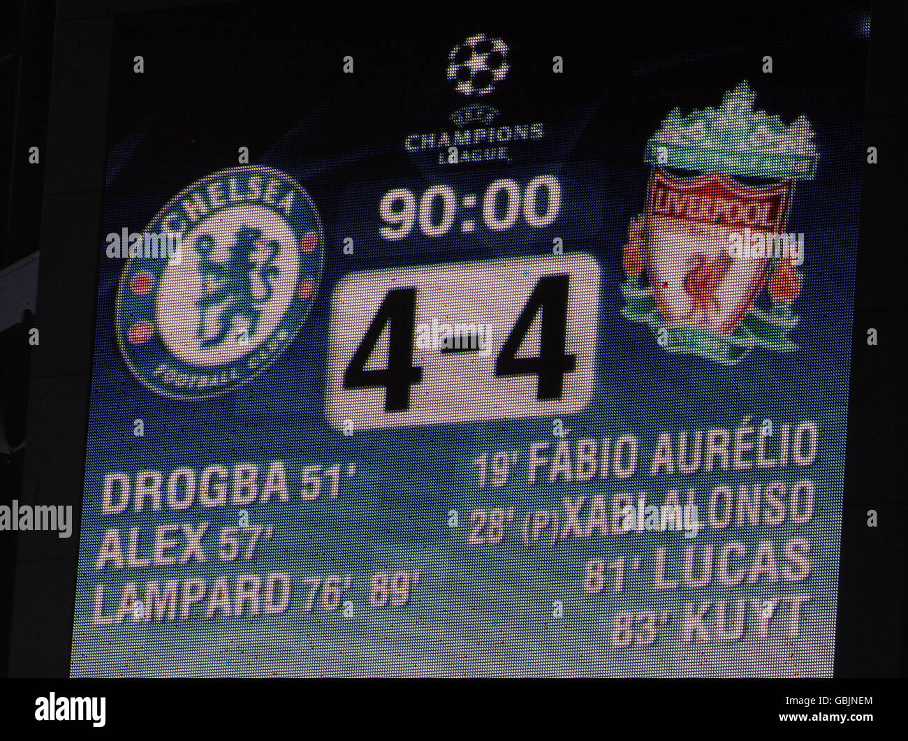 Champions league final scoreboard hi-res stock photography and images ...
