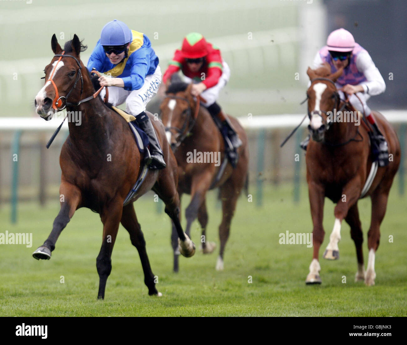 Delegator, ridden by Jamie Spencer goes on to win the Weatherbys Earl ...