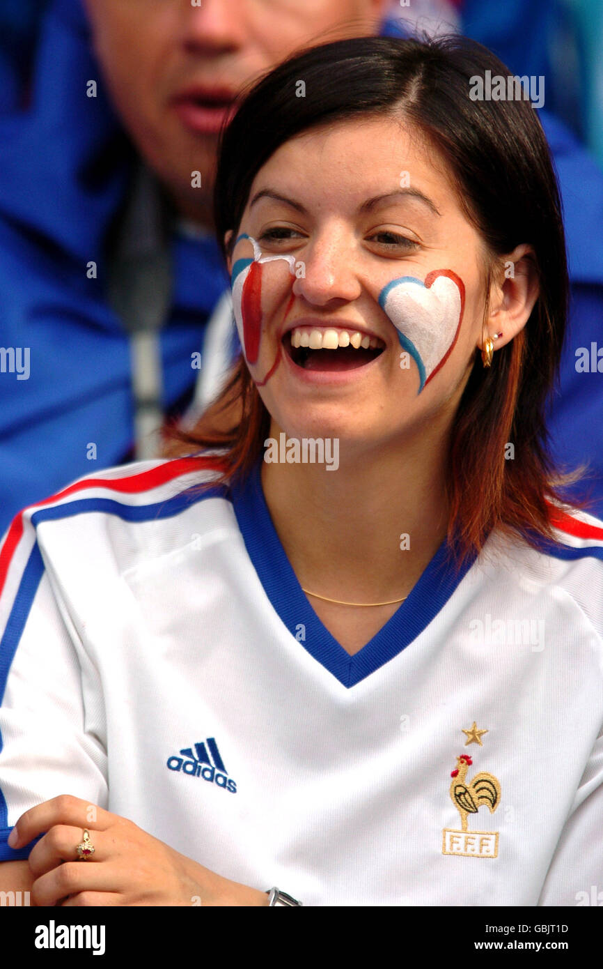 A france fan in team colours hi-res stock photography and images - Alamy