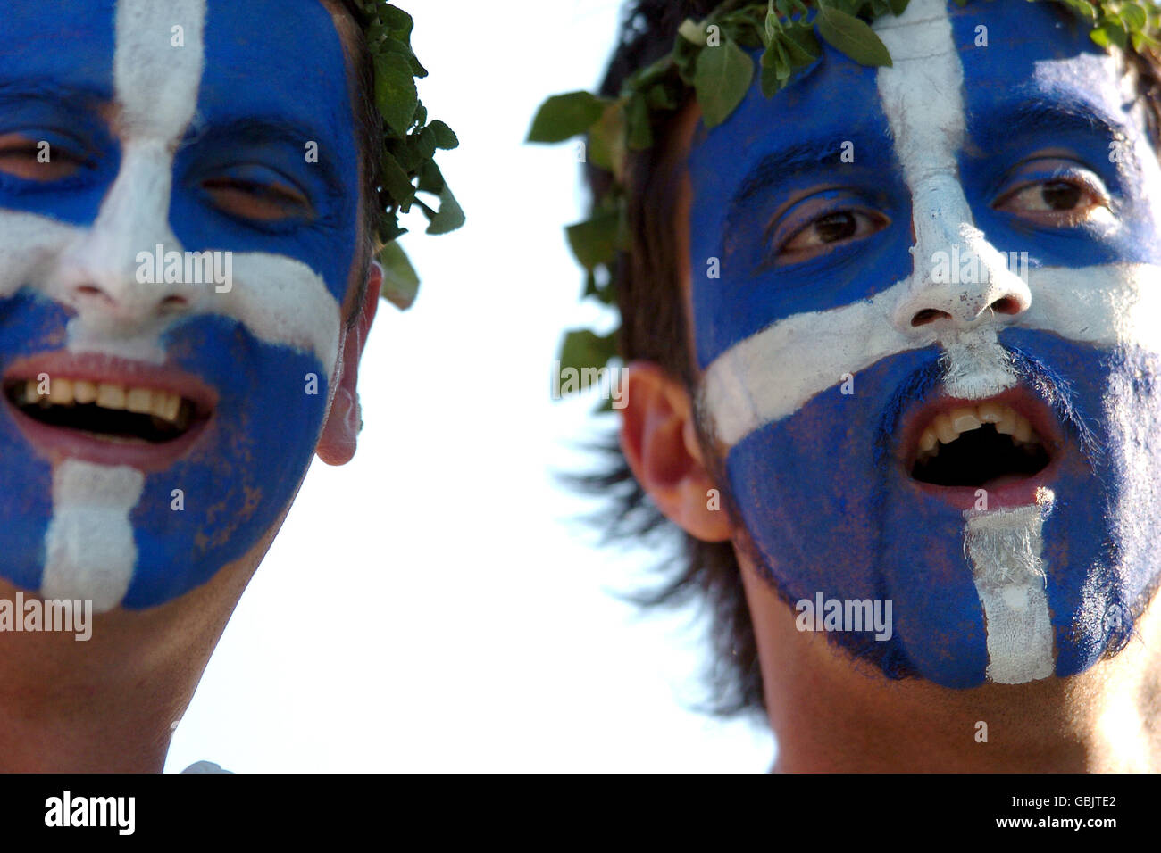 Football euro 2004 headshot fans hi-res stock photography and images ...