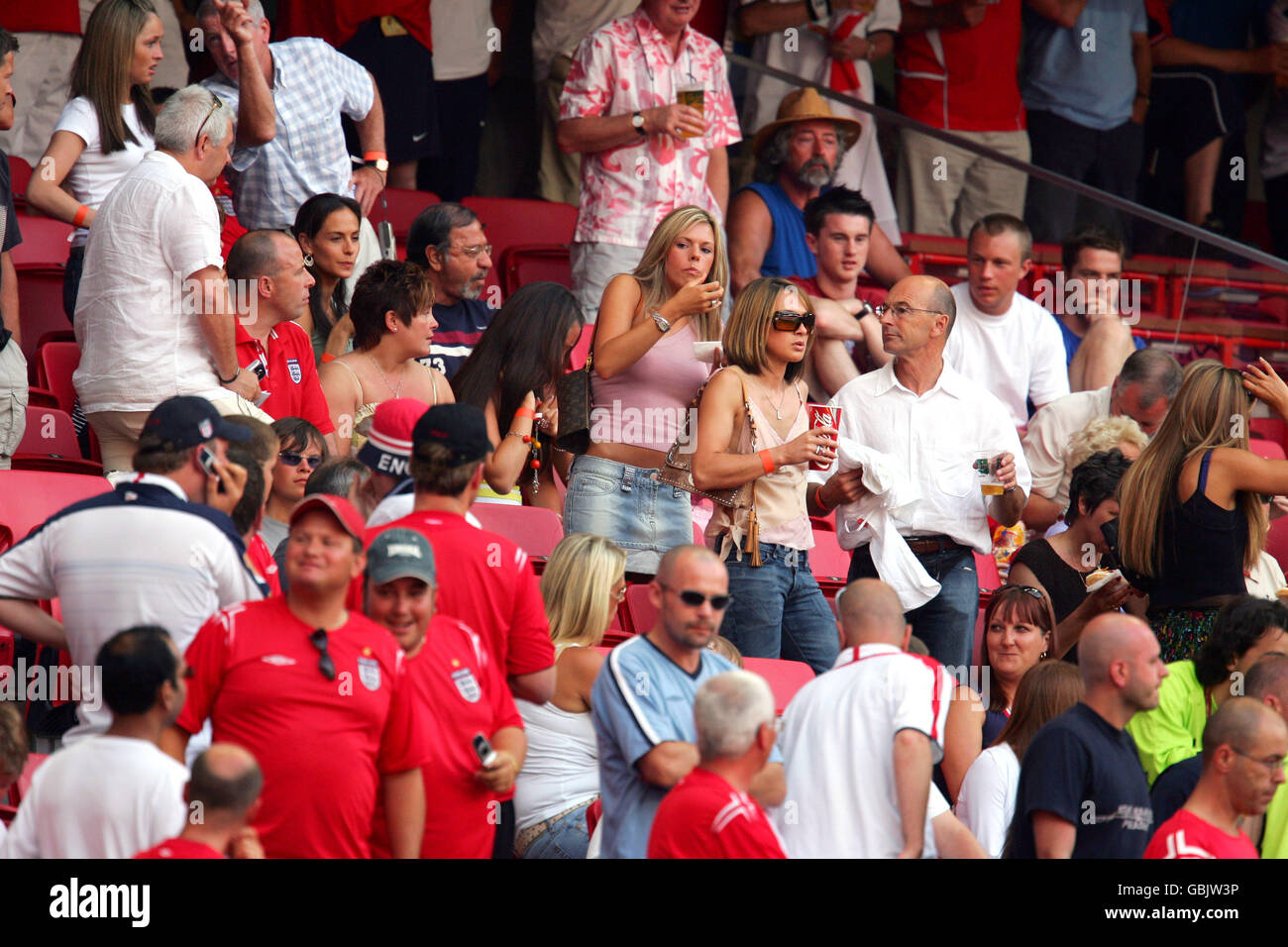 The England team's friends, family and relatives watch the action Stock ...